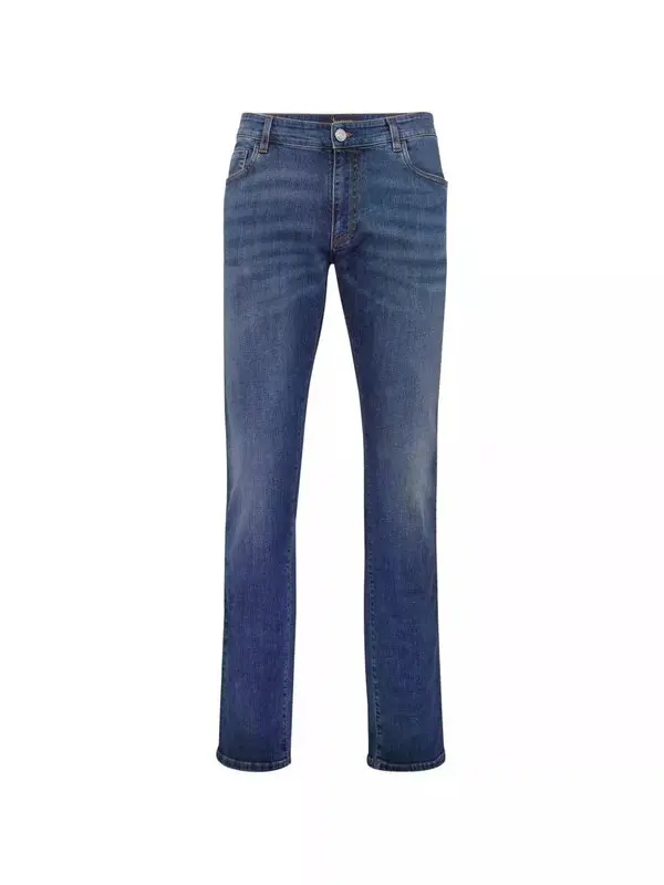BILLIONAIRE Baroque Embroidered Straight Jeans - Blue