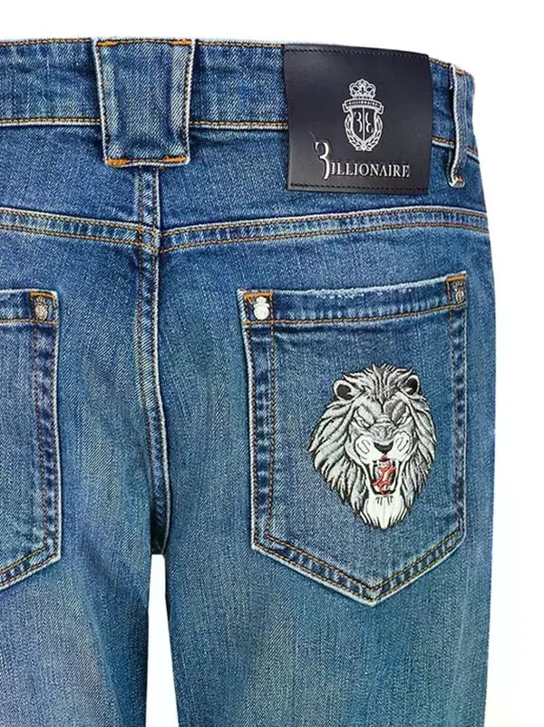 BILLIONAIRE Lion Motif Straight Leg Trousers