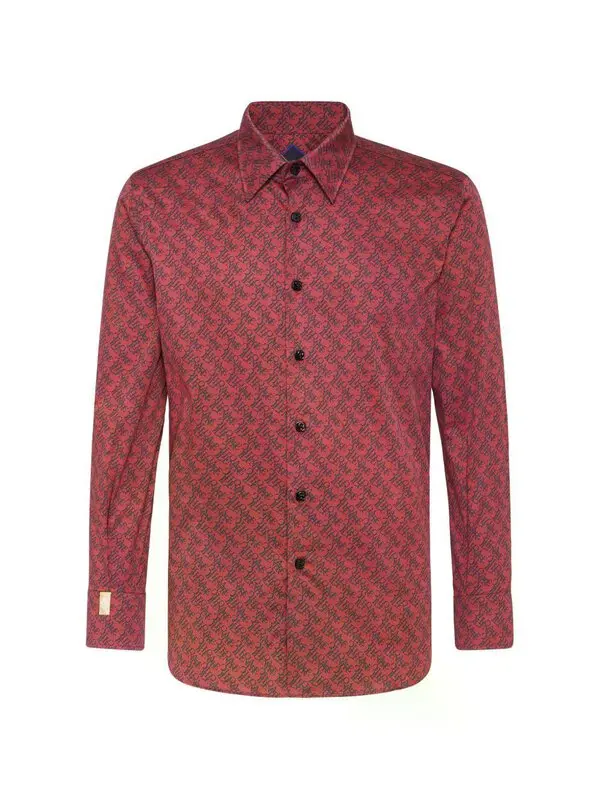 BILLIONAIRE Leaf-collar Patterned Shirt