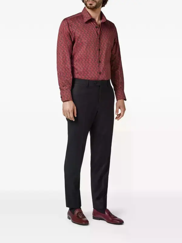BILLIONAIRE Leaf-collar Patterned Shirt
