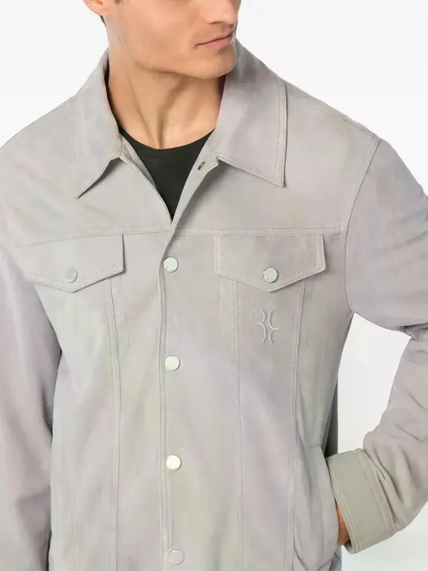 BILLIONAIRE Buttoned Leather Jacket