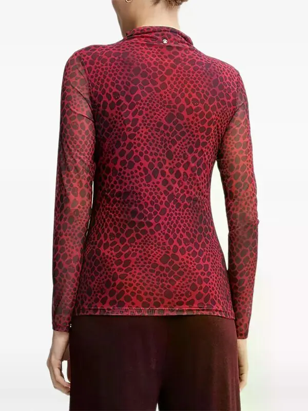 MARC AUREL Burgundy Printed Long-sleeved Top