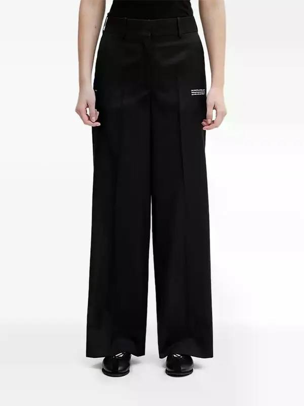 Off-White Wide-leg Trousers With Printed Detail