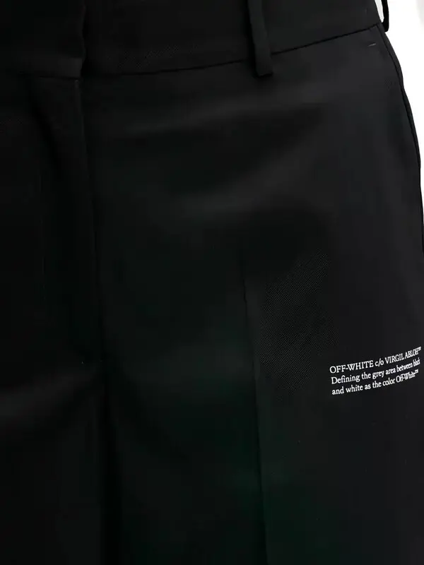 Off-White Wide-leg Trousers With Printed Detail