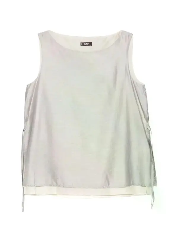 Peserico Sleeveless Top With Side Tie Detail - Grey