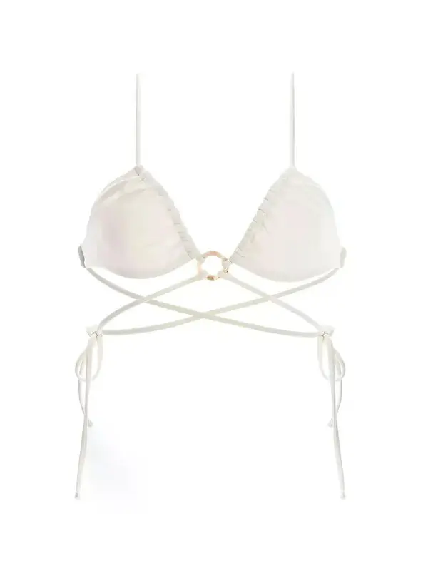Agua Bendita Ring Detail Bikini Top - Neutrals