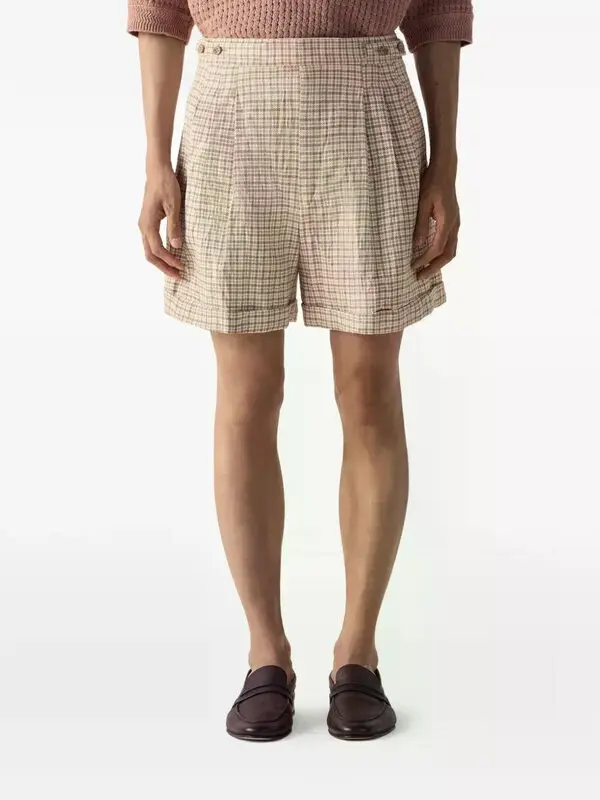 Zegna Button-detail Pleated Silk Shorts