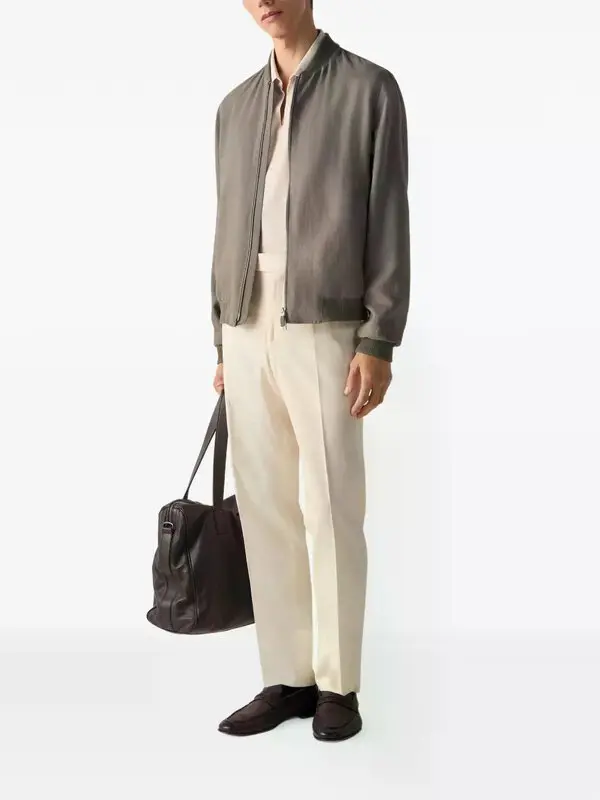 Zegna Oasi Lino Bomber Jacket