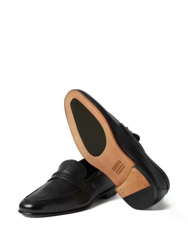 Zegna Leather Moccasin Loafers