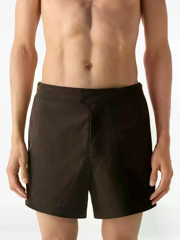 Zegna Road Brand Mark Swim Trunks - Brown