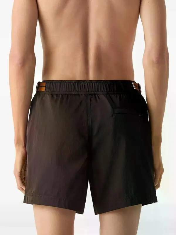 Zegna Road Brand Mark Swim Trunks - Brown