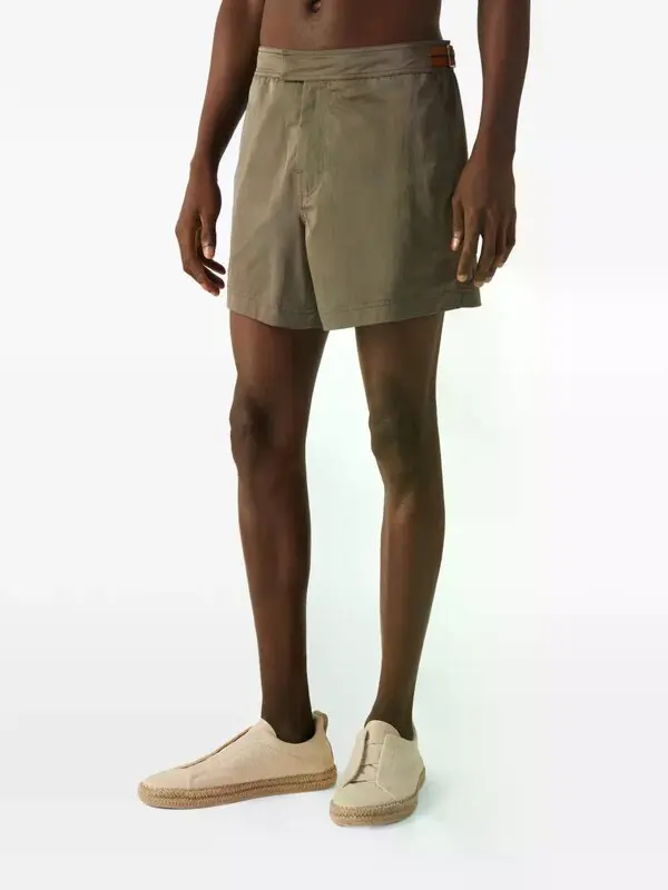 Zegna Road Brand Mark Swim Trunks - Brown