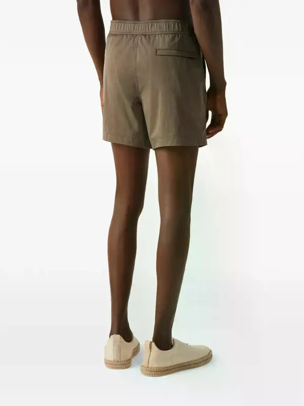 Zegna Road Brand Mark Swim Trunks - Brown