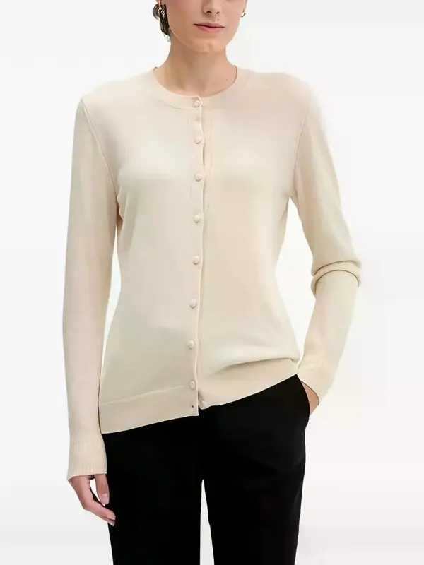 Sisley Buttoned Round Neck Cardigan