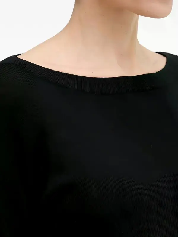 Sisley Boat Neck Knitwear With Ribbed Detailing