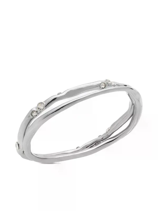 Dries Van Noten Crystal-embellished Cuff Bracelet Set - Silver