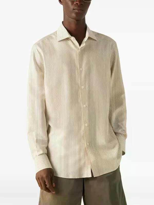 Zegna Striped Silk Shirt