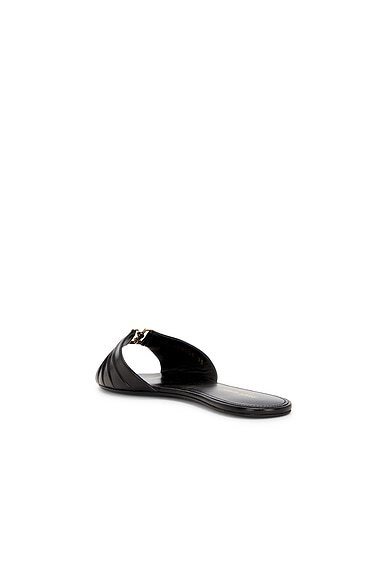 Saint Laurent Babylone Gathered Slide Sandal - Nero