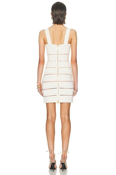 Balmain Glitter Stripes Viscose Knit Dress