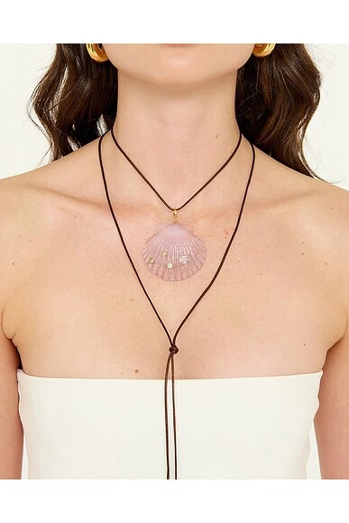Éliou Vieira Sculptural Shell Pendant Necklace - Clear