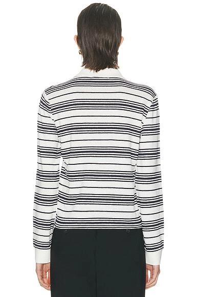 FRAME Striped Long Sleeve Polo