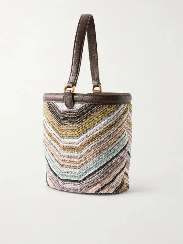 Missoni Metallic Crochet-knit Tote - Brown