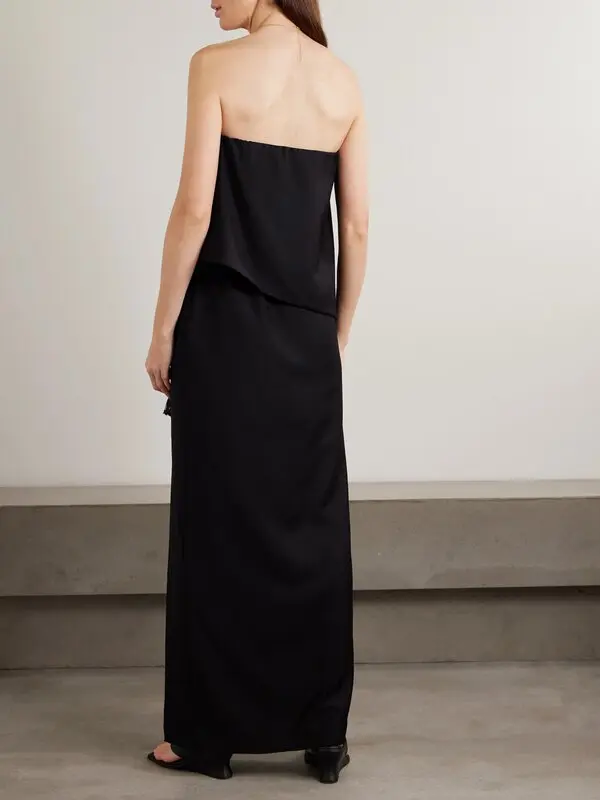 Posse Elspeth Belted Draped Wool-twill Maxi Dress