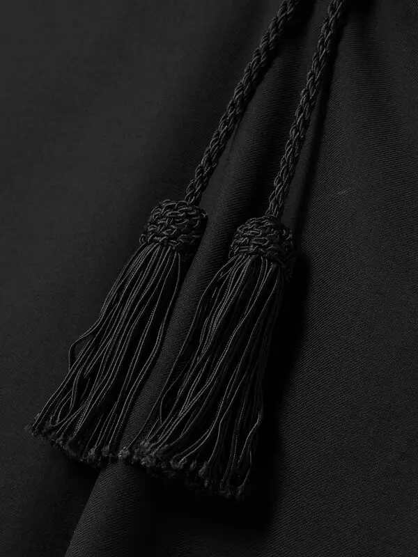 Posse Elspeth Belted Draped Wool-twill Maxi Dress