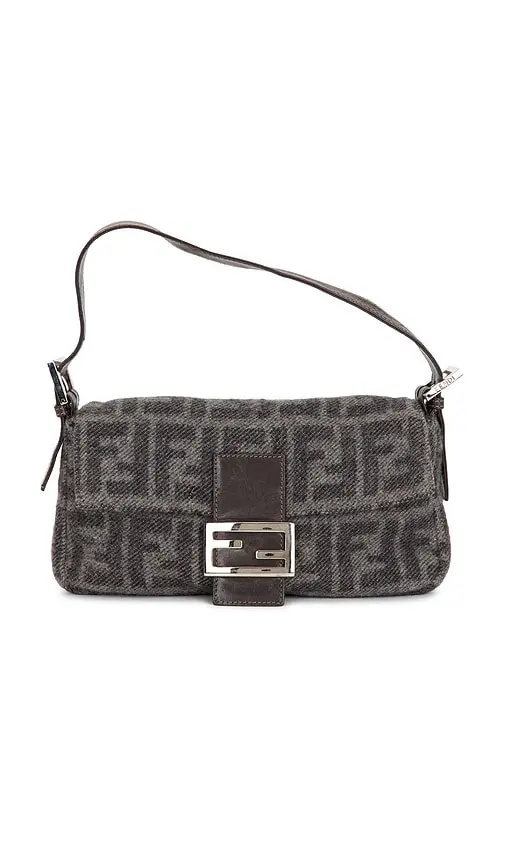 FWRD RENEW Fendi Zucca Baguette Shoulder Bag - Grey
