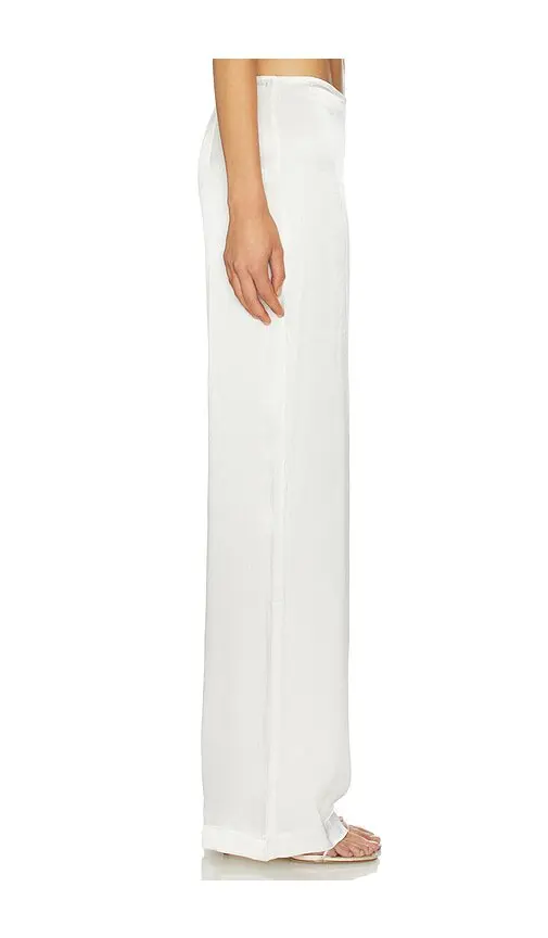 Bardot Devin Mid Rise Satin Pant - White