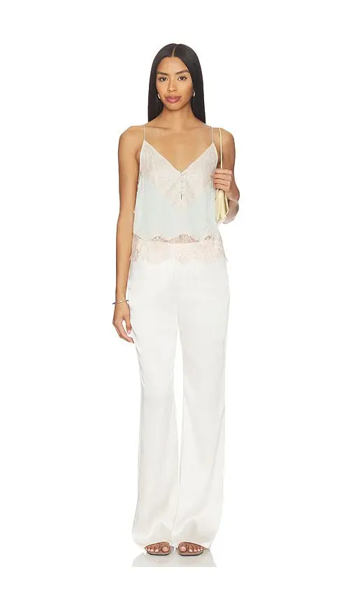 Ronny Kobo Suraiya Top With Lace Trim - Mint