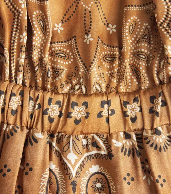 Sandro Bandana Print Midi Dress - Brown