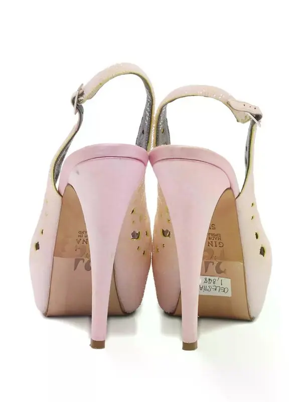 GINA Pink Crystal Embellished Platform Sandals