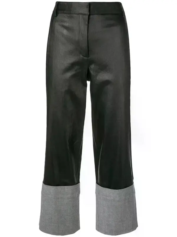 Tibi Denim Cuffed Straight Trousers