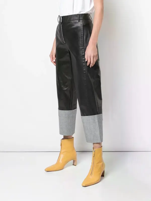 Tibi Denim Cuffed Straight Trousers