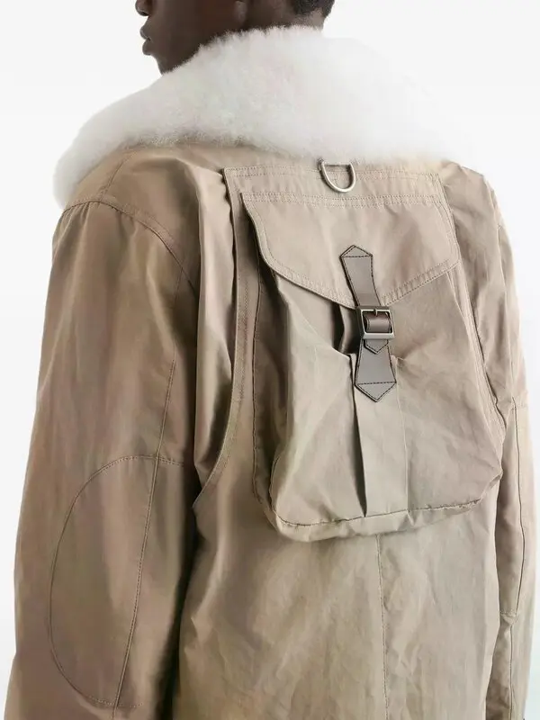Dolce & Gabbana Waxed Faille Fur-trimmed Jacket