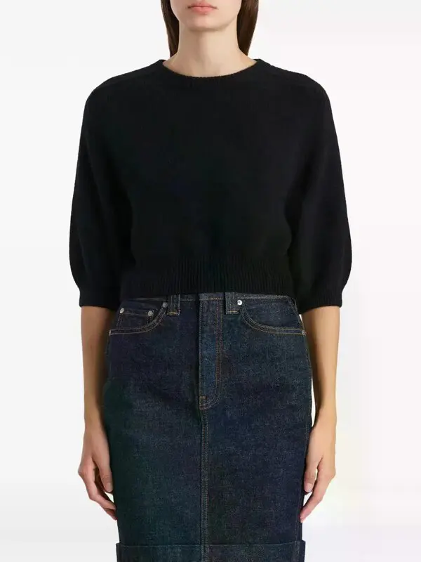 Khaite Lorelai Sculptural Knit Pullover - Black