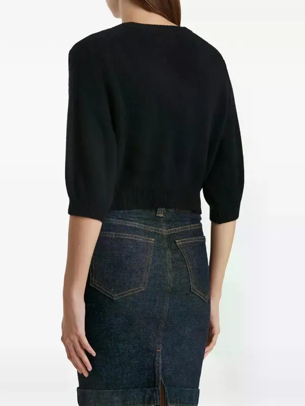 Khaite Lorelai Sculptural Knit Pullover - Black