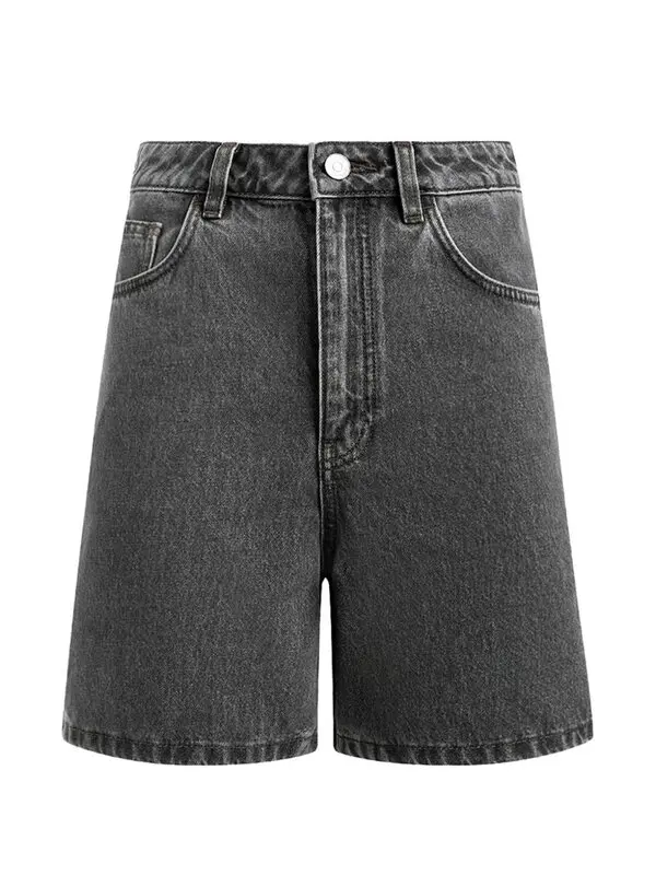 12 STOREEZ Flared Denim Shorts - Grey