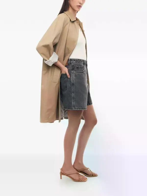 12 STOREEZ Flared Denim Shorts - Grey