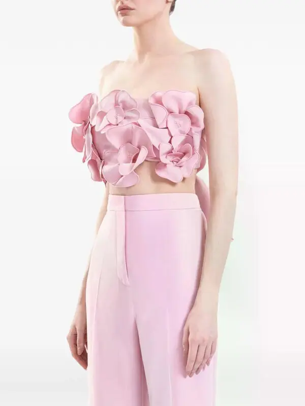 SAIID KOBEISY Embellished Floral Top With Bow Detail