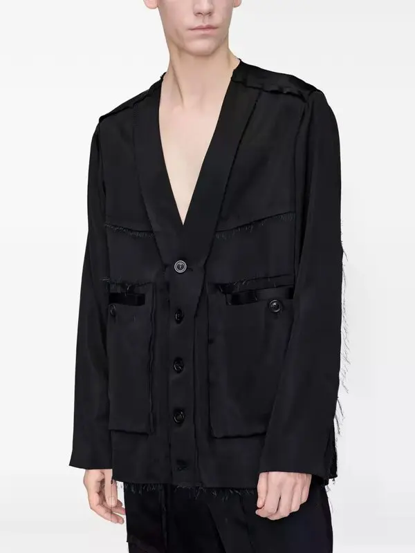 MAISON MARGIELA Frayed-edge V-neck Jacket