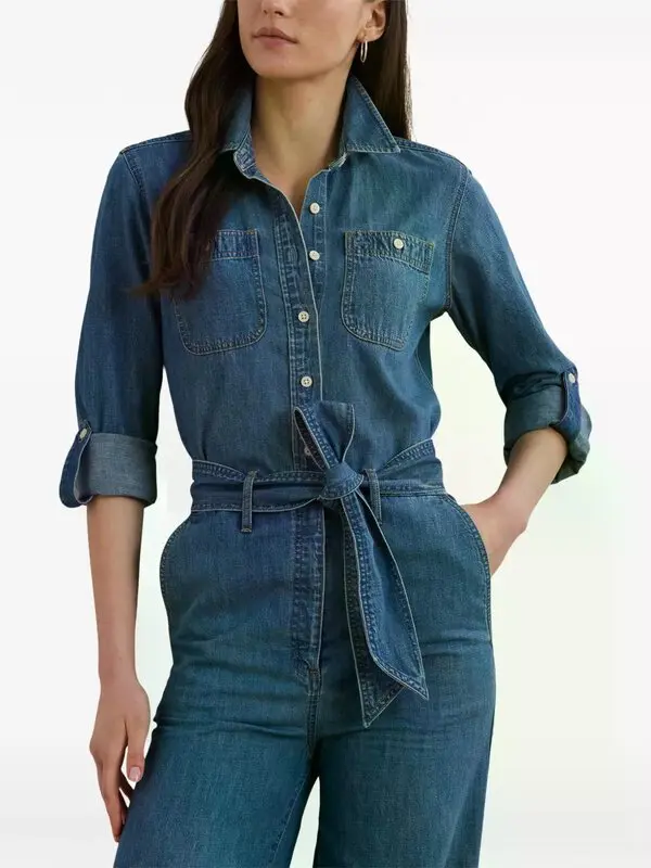 Ralph Lauren Belted Denim Jumpsuit