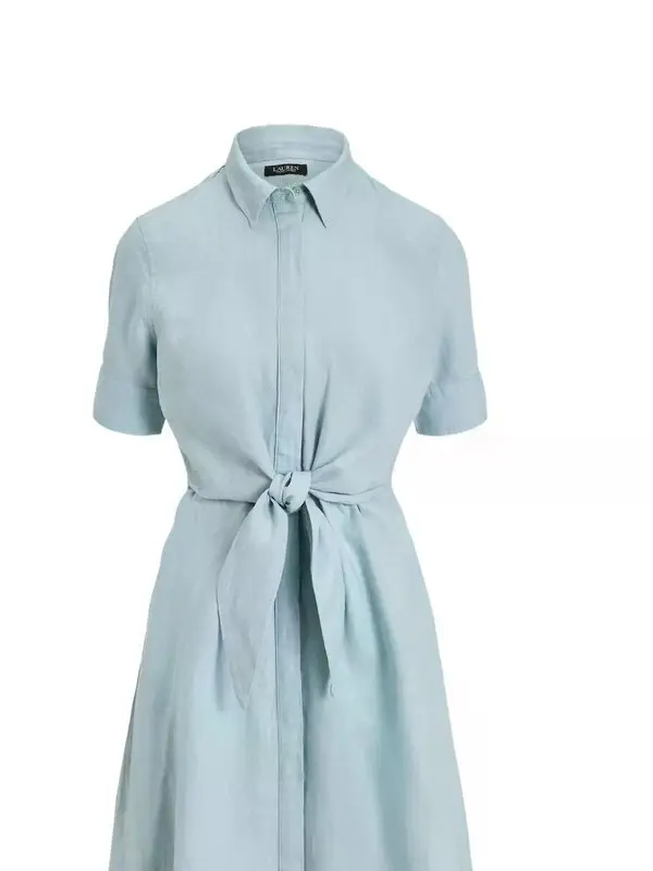 Ralph Lauren Tie-waist Midi Dress - Blue