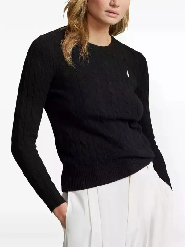 Polo Ralph Lauren Cable Knit Logo Sweater - Black