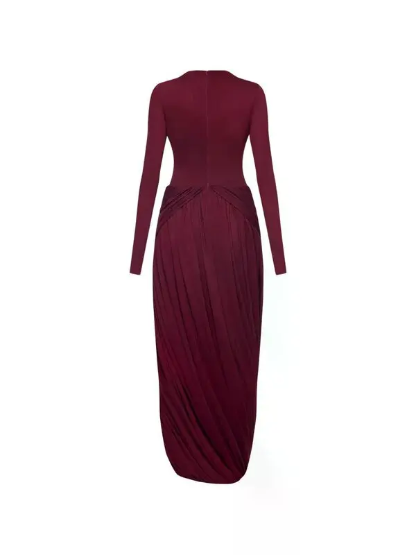 CHATS BY C.DAM Torin Maxi Dress With Draped Bust And Twisted Skirt - Red