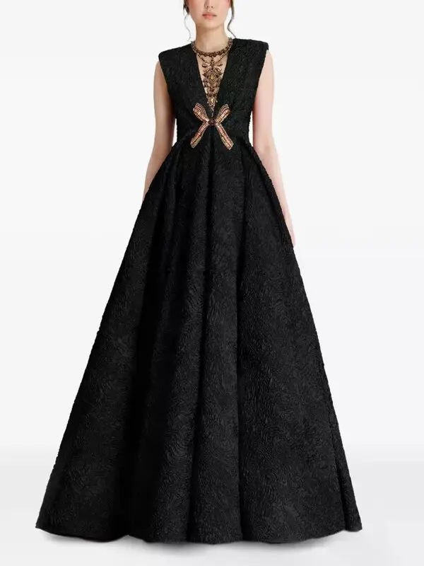 GEMY MAALOUF Structured Shoulder Maxi Dress