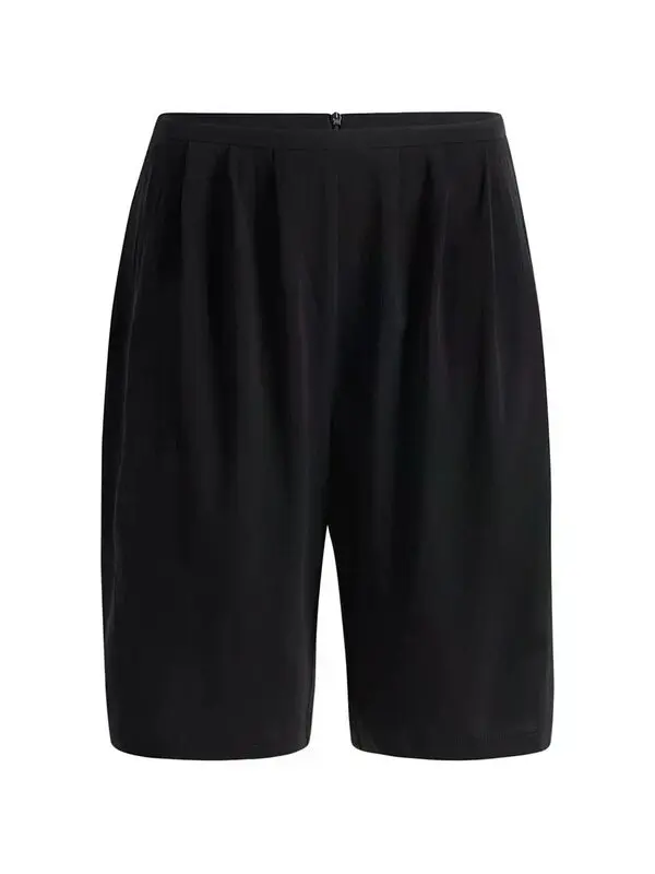 Khaite Pleated Cotton Shorts - Black