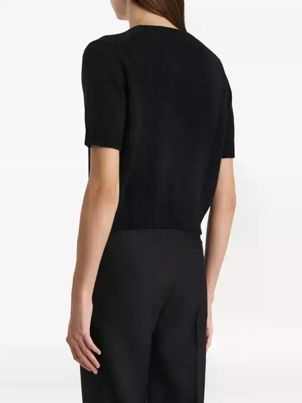 Khaite Jas Cashmere V-neck Pullover - Black