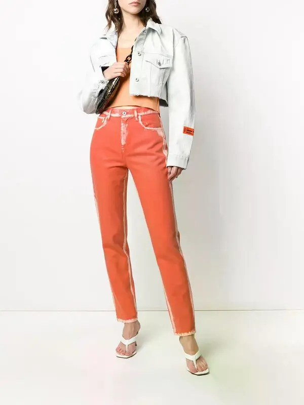 Heron Preston Cropped Scoop Neck Tank Top - Orange